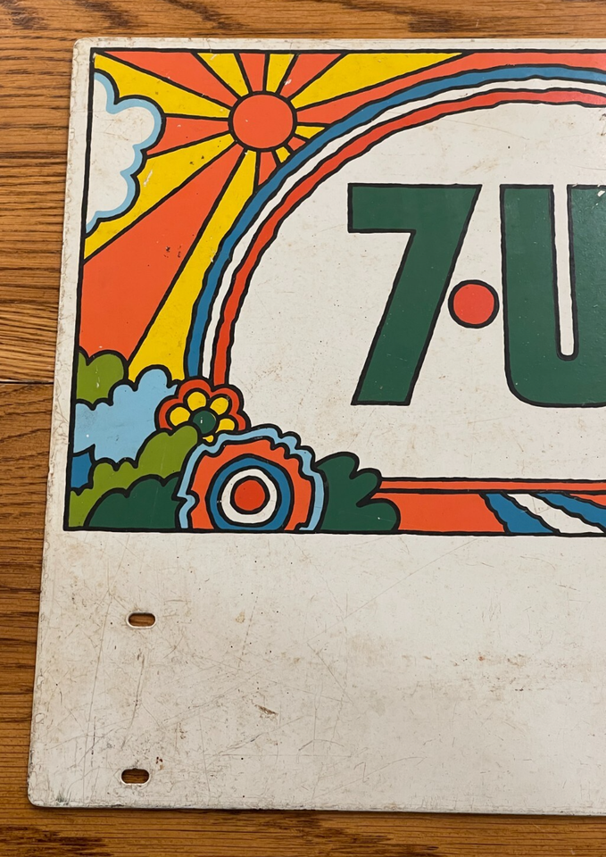 Vintage 7up Sign Peter Max Bottle Rack Advertising Sign Old And ...
