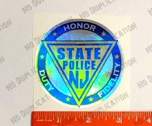 OFFICIAL NJSP POLICE HOLOGRAPHIC DECAL STICKER - HONOR DUTY FIDELITY ...