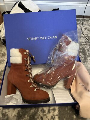 Stuart Weitzman Shearling Rockie Chill Suede Boots | eBay