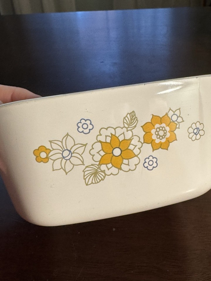 Vintage Corning Ware P-43-B Yellow Floral Bouquet 2 3/4 Cup Casserole ...