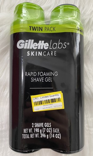 TWIN PACK Gillette Labs Skin Care Rapid Foaming Shave Gel 7 Oz. 198g ...