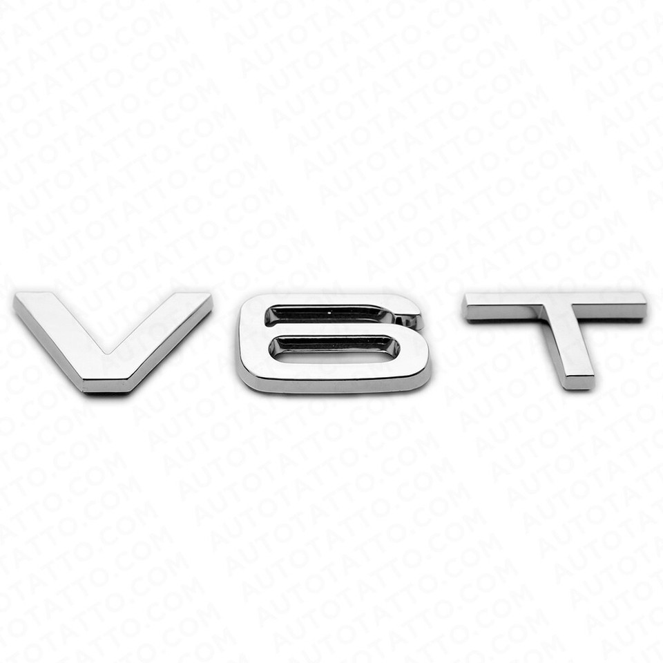 For Audi OEM Chrome V6T Side Fender Marker Letter Badge Emblem Badge ...