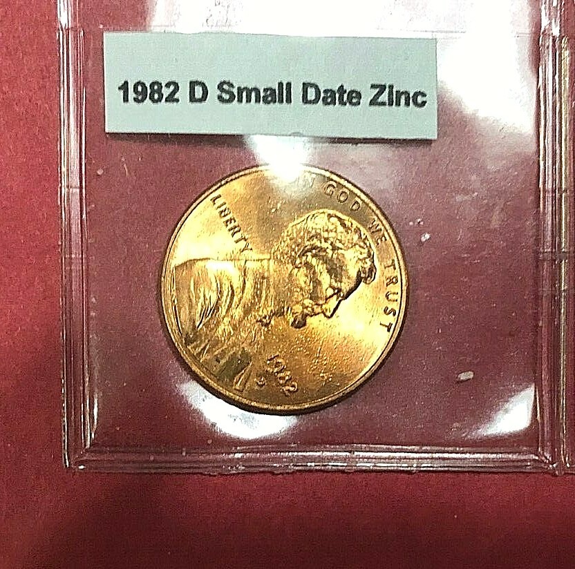 1982 P D S LINCOLN CENT 8 COIN SET COPPER/ZINC LARGE & SMALL DATES BU ...