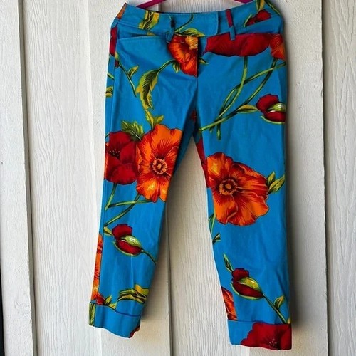 Dolce & Gabbana pants women floral poppy size 30 capris cropped slim D ...