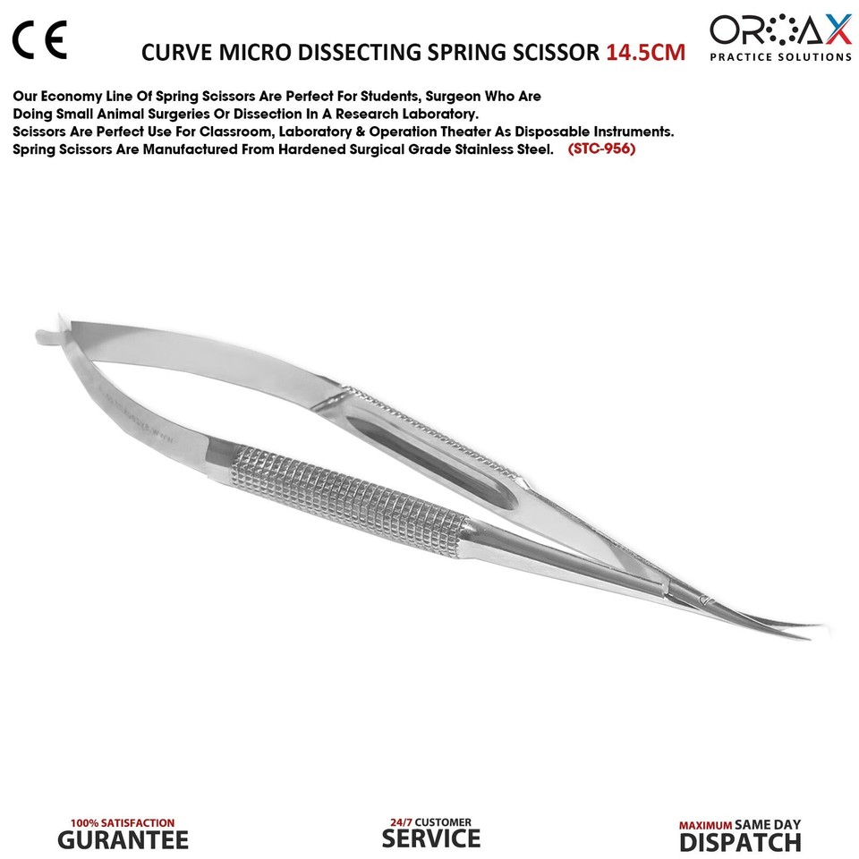 Ophthalmic Dissecting Micro Surgical Noyes Spring Action Curved Surgery ...