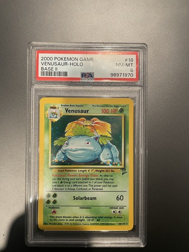 2000 Pokemon Base Set 2 Venusaur Holo #18/130 - PSA 8 NEAR MINT / MINT ...