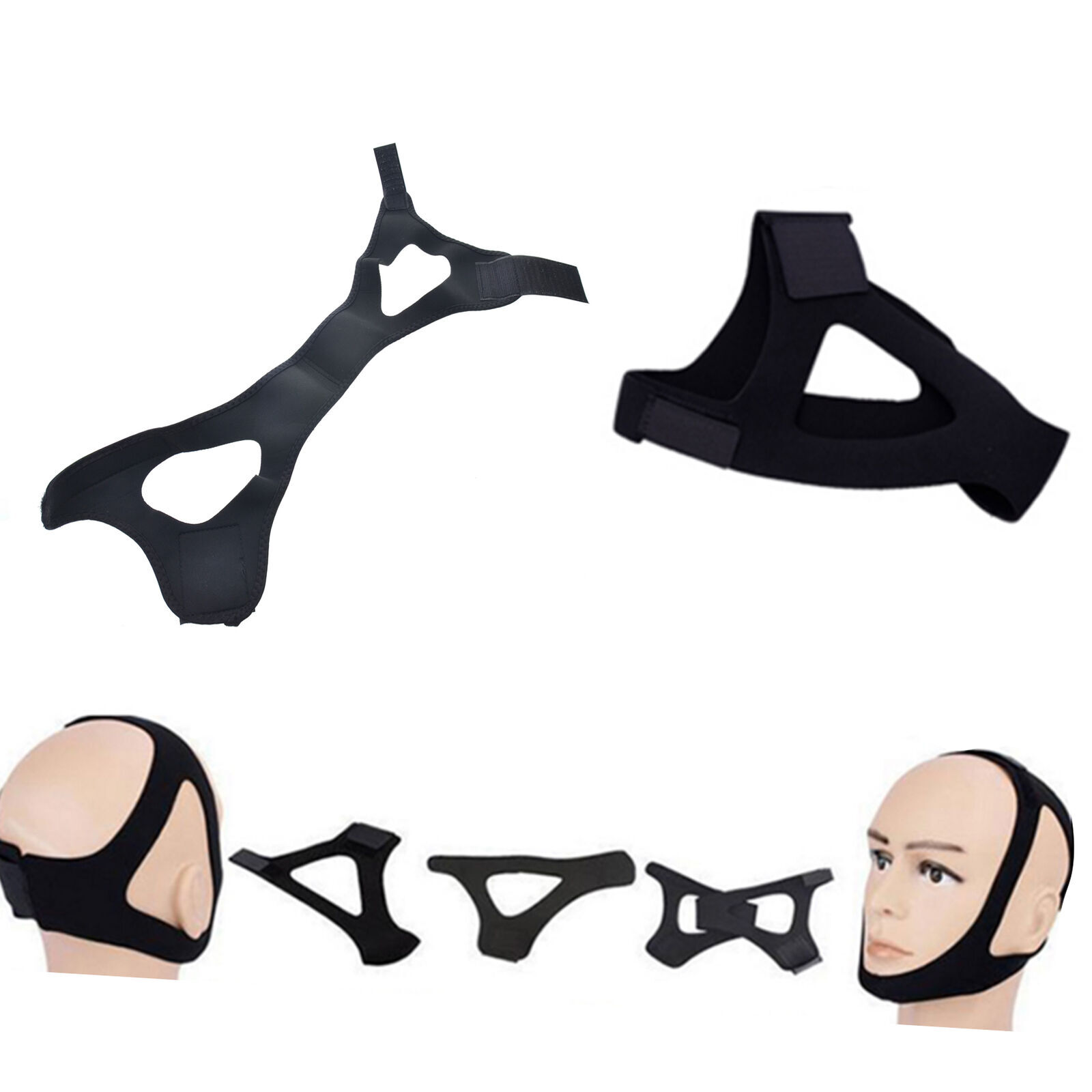 "CPAP Chin Restraint Chin Strap Black Support for CPAP sleep apnea NEW ...