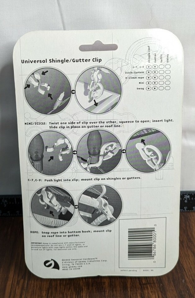 New 26 Piece Universal Shingle Gutter Clip For Holiday Lights Christmas ...