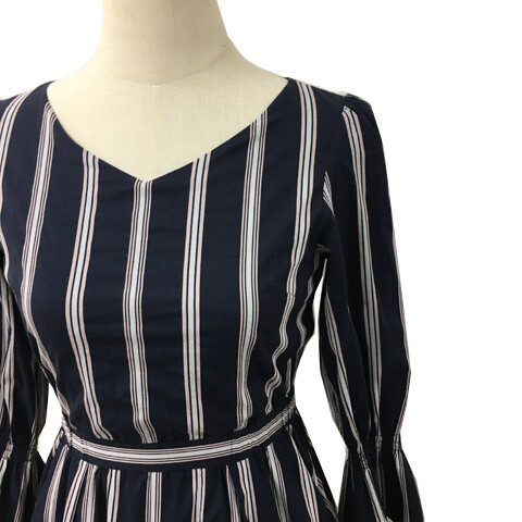 Proportion Body Dressing Dress, A-Line, Knee Length, Striped, Elastic ...