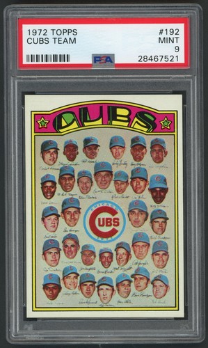 1972 Topps Chicago Cubs Team Card #192 PSA 9 MINT | eBay