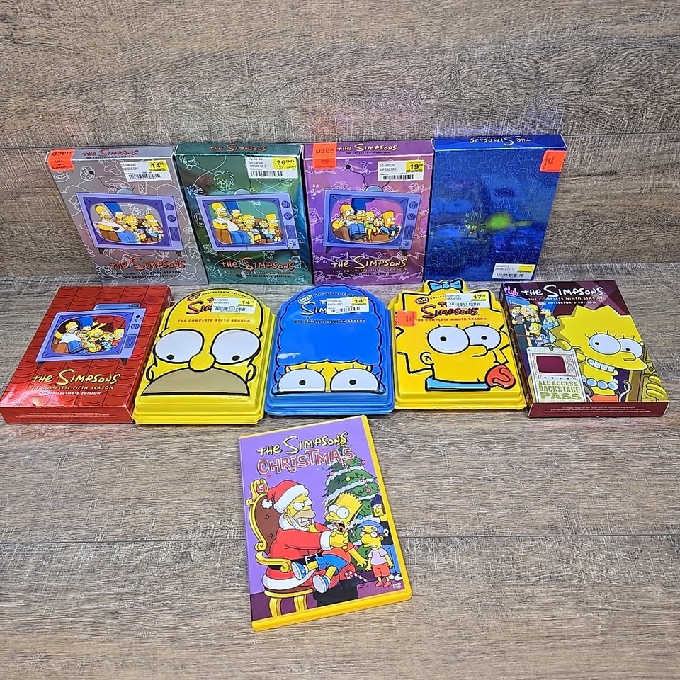 The Simpsons DVD Lot of 9 Complete Seasons 1-9 Boxed Sets & Collector's ...