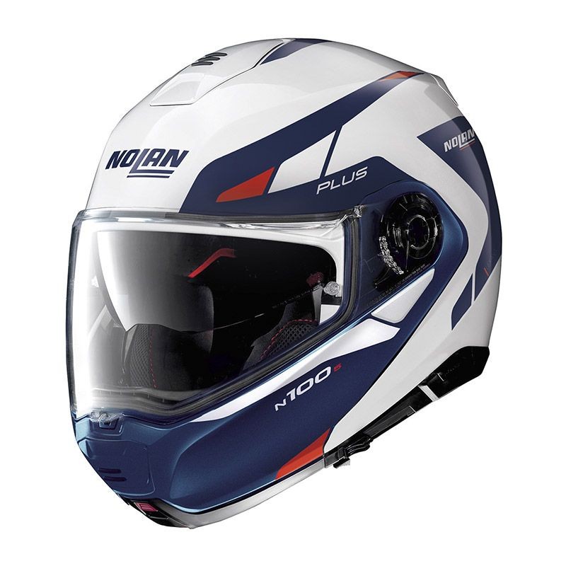 Casco Apribile Nolan N100-5 PLUS MILESTONE N-COM 53 White Blue | eBay