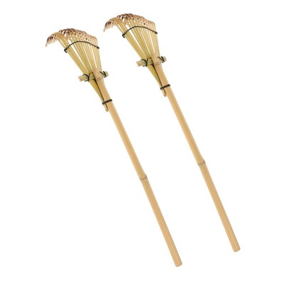 2pcs Small Bamboo Rake: 19.6 Inch Bamboo Garden Rake For Sand Pattern ...