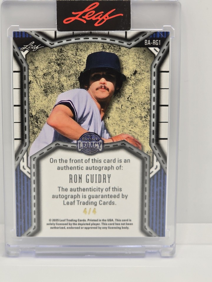 25 Bronx Legacy Ron Guidry Green Autographed Card 4/4 | eBay