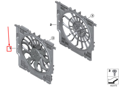 BMW X5 G05 Engine Fan Housing With Fan 17428655760 NEW GENUINE | eBay