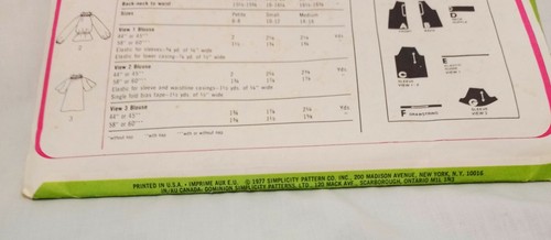 Misses Jiffy Pullover Blouse Simplicity 8293 Vintage 1977 Size Petite 6 ...