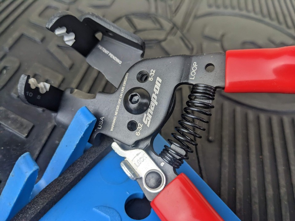 #bf266 Snap-on Tools USA RED Soft Grip 7" Inline Wire Stripper / Cutter ...