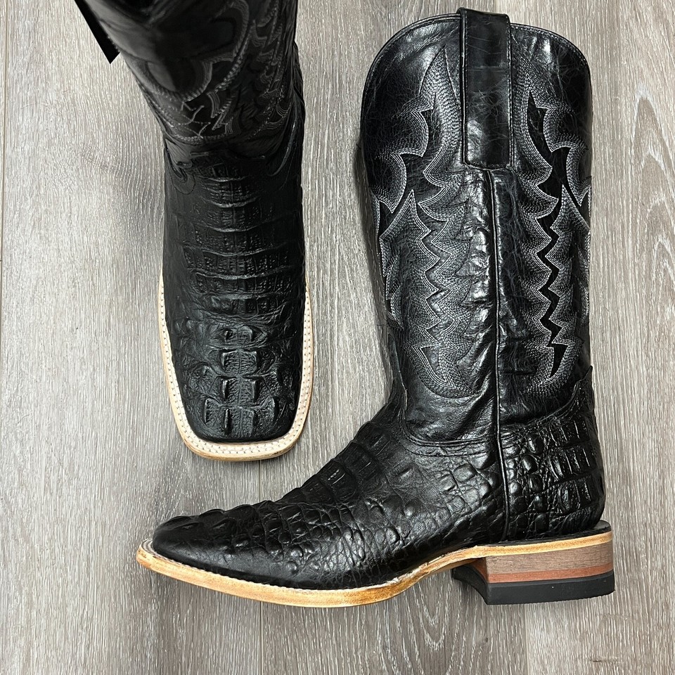 MEN'S RODEO COWBOY ALLIGATOR PRINT WESTERN SQUARE TOE BOOTS MEXICO ...