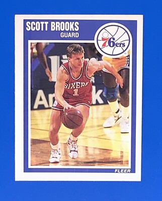 1989-90 Fleer Scott Brooks Rookie Card #114 Philadelphia 76ers Set ...