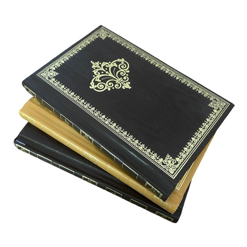 Set of 3 Peebles Press Gold Embossed Journal Diary Notebook Brown Gold ...