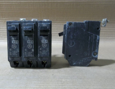 LOT OF 4 GE THQB THQB1115 1 Pole 15 Amp 240V Silkscreen Circuit Breaker ...