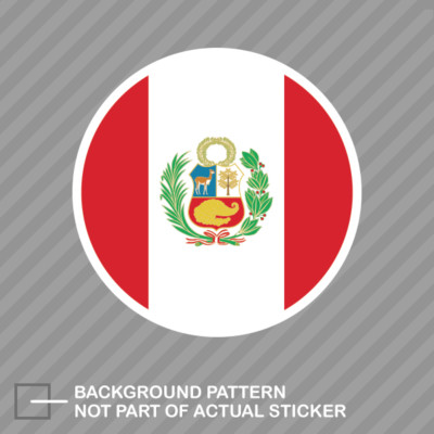 Round Peruvian Flag Sticker Decal Vinyl Peru PER PE | eBay