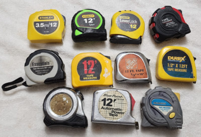 11 Measuring Tapes Measure 12' ft Stanley Level Lock Blue Point Durex ...