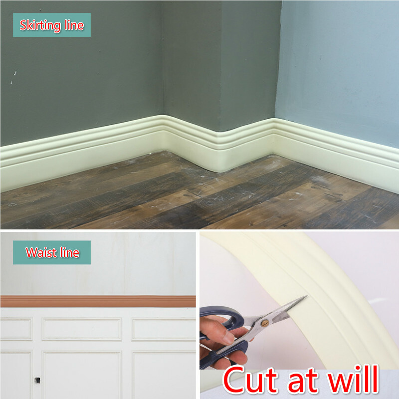 5M Self Adhesive Skirting Line Baseboard Waistline Border Wall Sticker ...