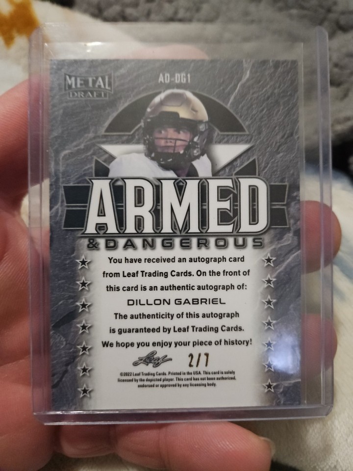 2022 Leaf Metal Draft Football Dillon Gabriel Armed And Dangerous Black ...