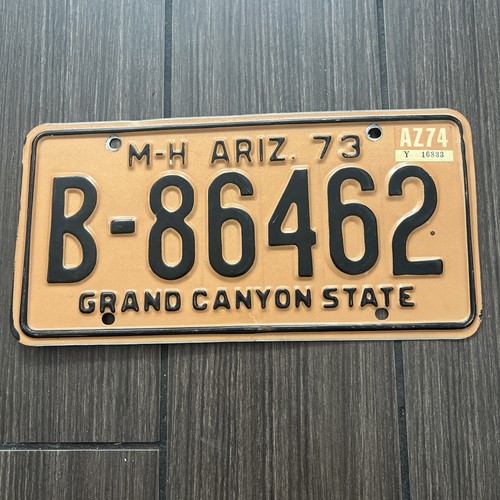 Vintage 1973 Arizona M-H Mobile Home License Plate B-86462 Grand Canyon ...
