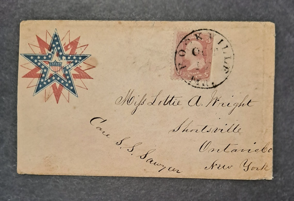 1860s US Patriotic Cover Shield in Star W-2682 Variety Rose #65 | eBay