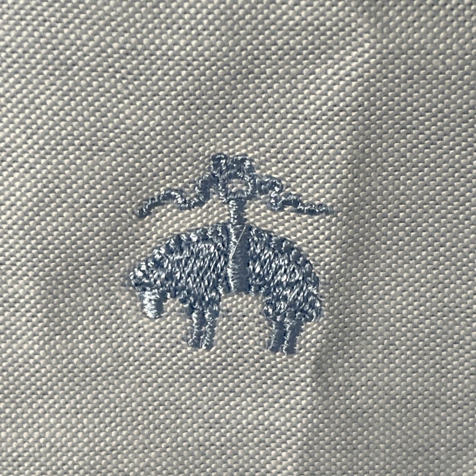 Brooks Brothers Mens Button Shirt Solid Baby Blue Large Cotton Logo ...