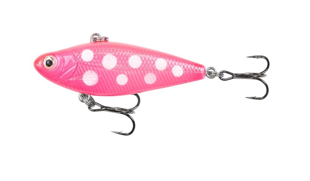 Clam Psycho Shad 1/4 oz - Glow Pink Wonderbread - Lipless Ice Fishing ...