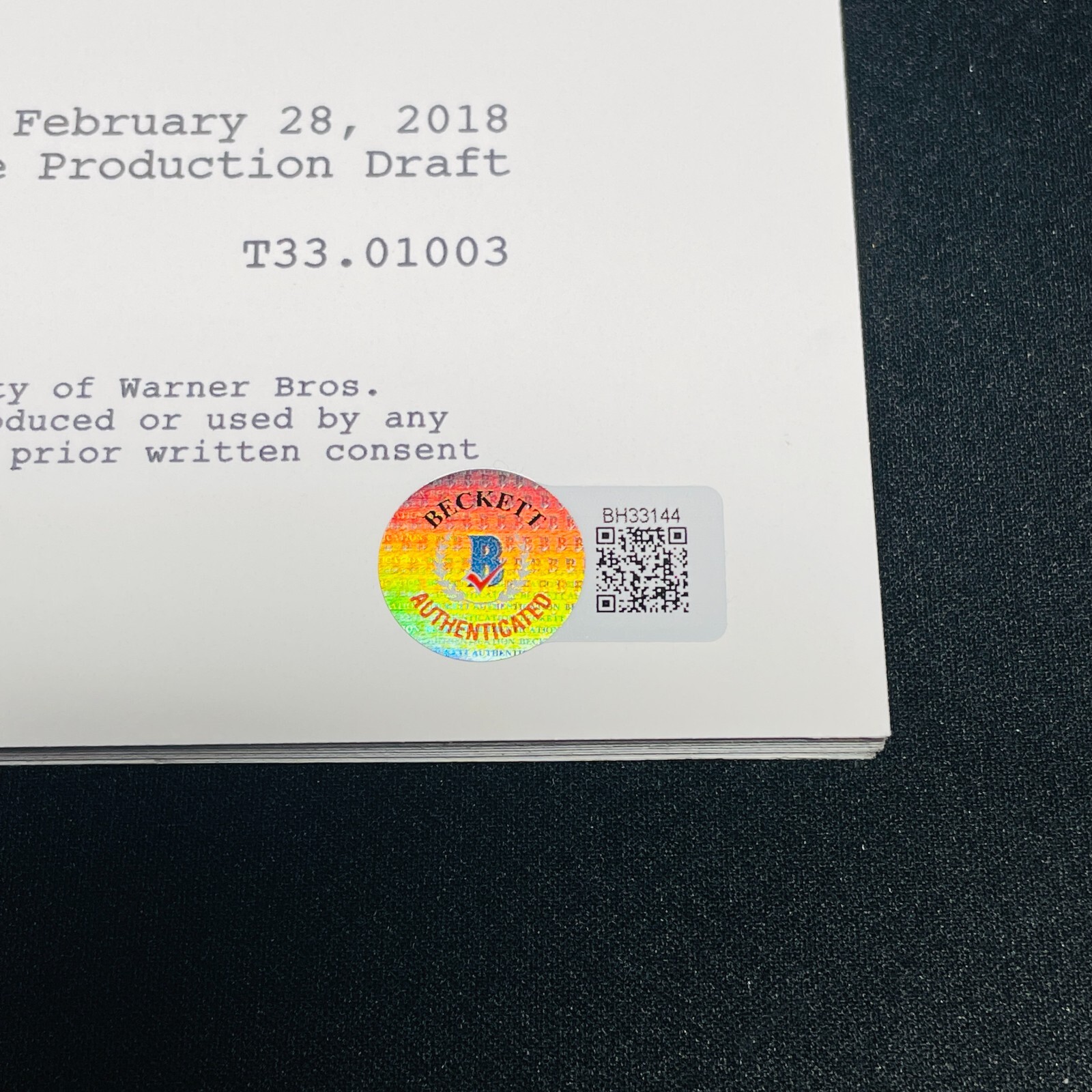 LUNA BLAISE SIGNED MANIFEST FULL PAGE PILOT SCRIPT AUTOGRAPH / BECKETT ...