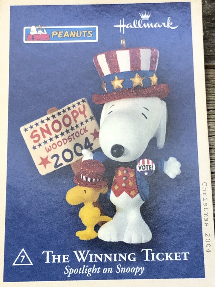 The Winning Ticket Snoopy Ornament Hallmark Vtg Peanuts Collectible | eBay