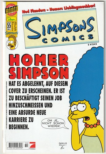 SIMPSONS COMICS #55 + Poster, Dino/Bongo 2001 COMICHEFT NEUW TOP Z0-1 ...