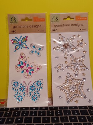 Crafters Square 2 Pack Gemstone Stickers Bundle Too Cute!!! Butterflies ...