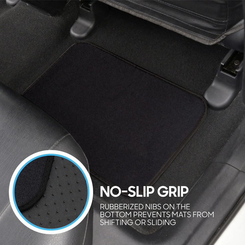 Car Carpet Floor Mats 4 Piece Rug Vinyl Heel Pad for Sedan & SUV Car ...