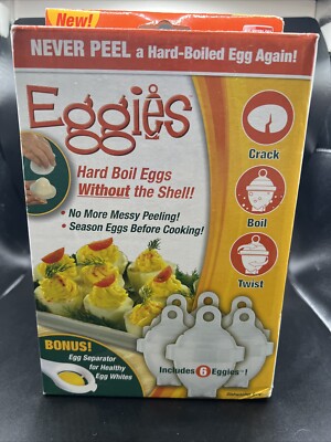 EGGIES Hard Boil Egg Without Shell - As Seen On TV - w/Bonus Egg ...