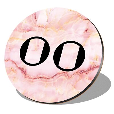1 x Round Coaster - Letters OO Marble Stone Texture Initial #275190 ...