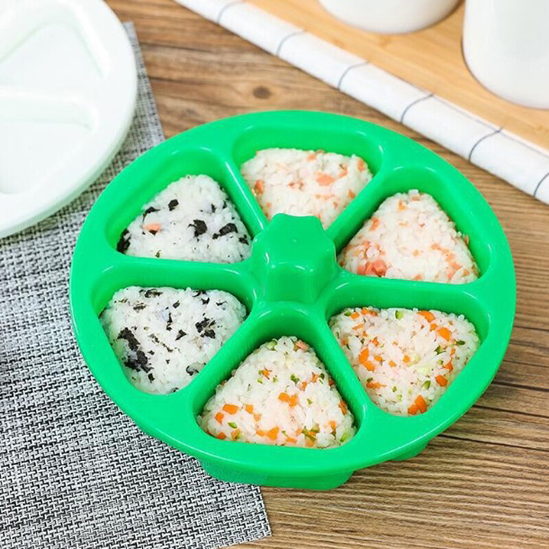 6 Holes Sushi Mold Onigiri Rice Ball Food Press Triangular Sushi Maker ...