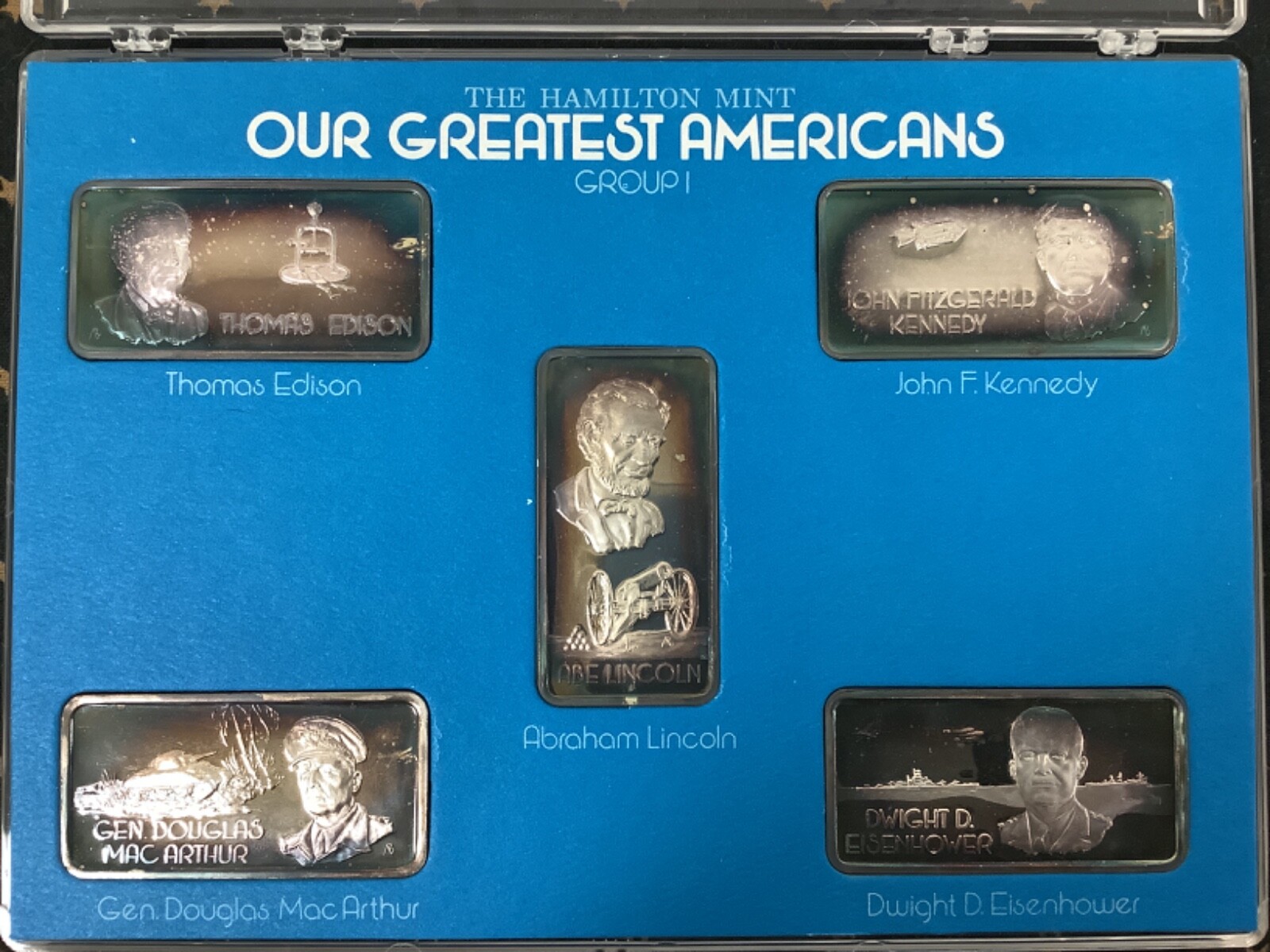 The Hamilton Mint Our Greatest Americans Silver Bar Set Group I ...