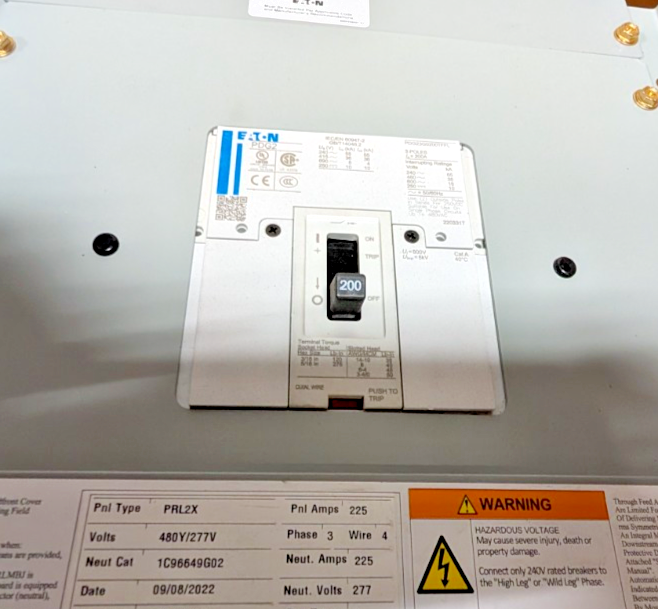 Eaton PRL2X 480Y/277V 200amp 3-Phase Main Breaker Panel 42 Circuit | eBay
