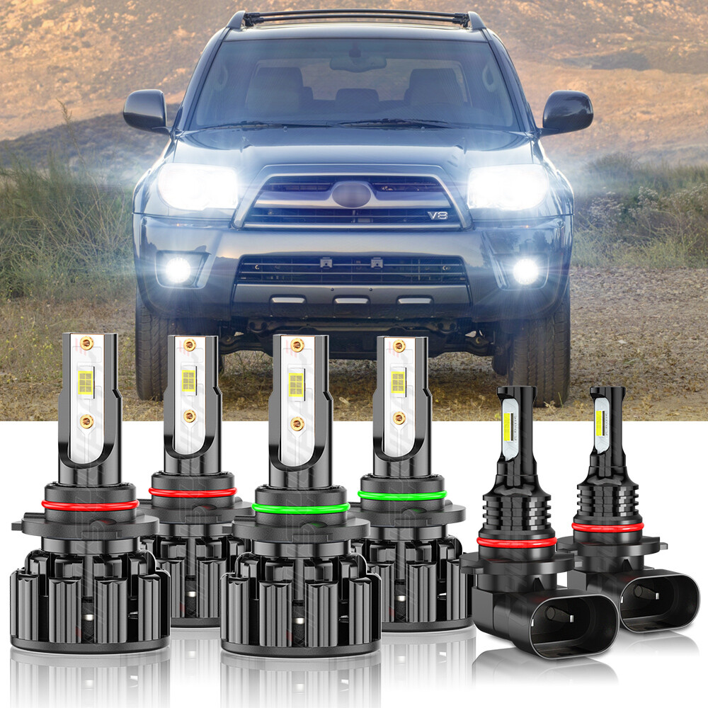 for Toyota 4Runner 2003 2004 2005 -6x LED Headlight Hi/Lo Beam+Fog ...