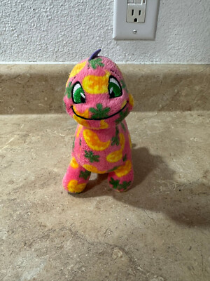 Neopets Disco Chomby Plush Dinosaur Keyquest Pink Green Yellow Jaks ...