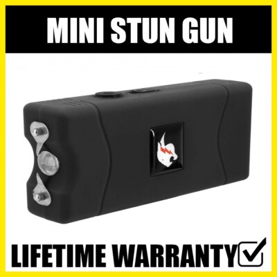 NEW BLACK Self Defense Tactical Mini Stun Gun 10 MV Rechargeable LED ...
