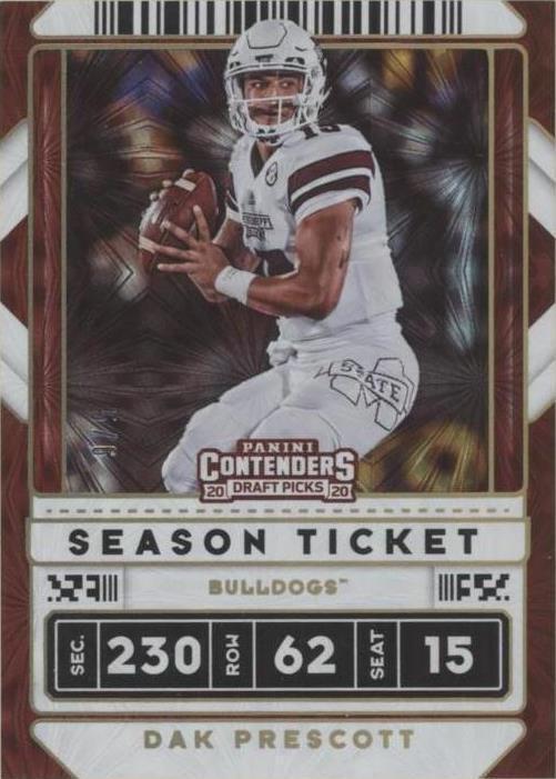 2020 Panini Contenders Draft Picks - Dak Prescott #20 Touchdown Ticket ...