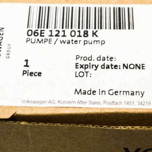 NEW AUDI A4 B8 WATER PUMP 06E121018K ORIGINAL | eBay