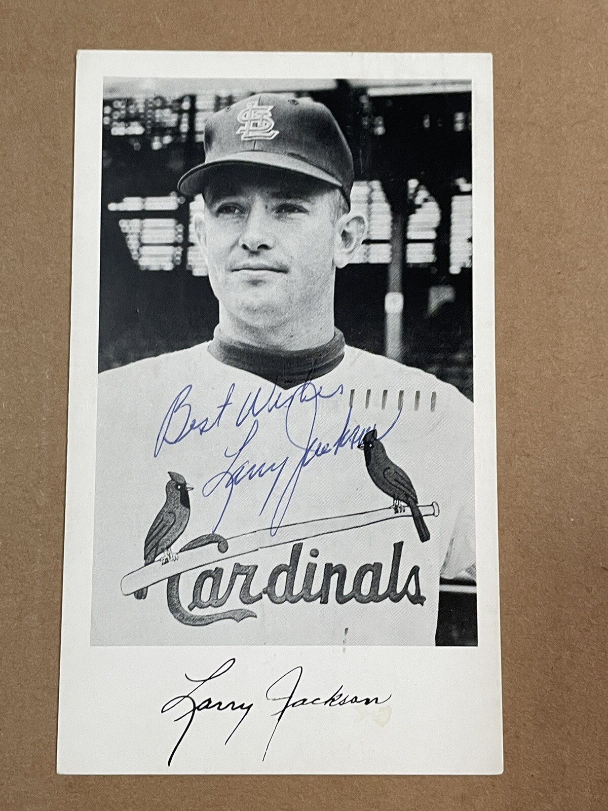 1957 Larry Jackson signed 1957 St. Louis Cardinals Team Issued Postcard ...