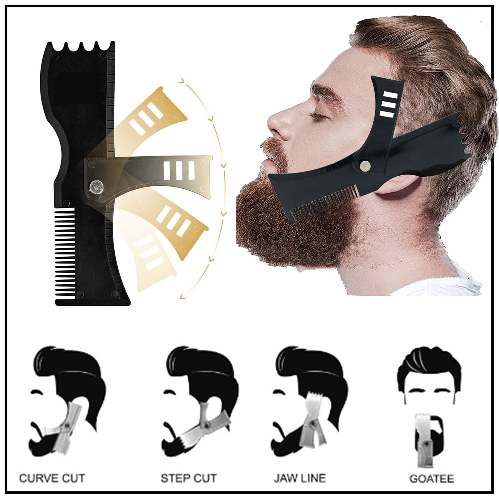 Beauty Tools Black 360°Rotation Comb Template Beard Comb Beard Styling ...